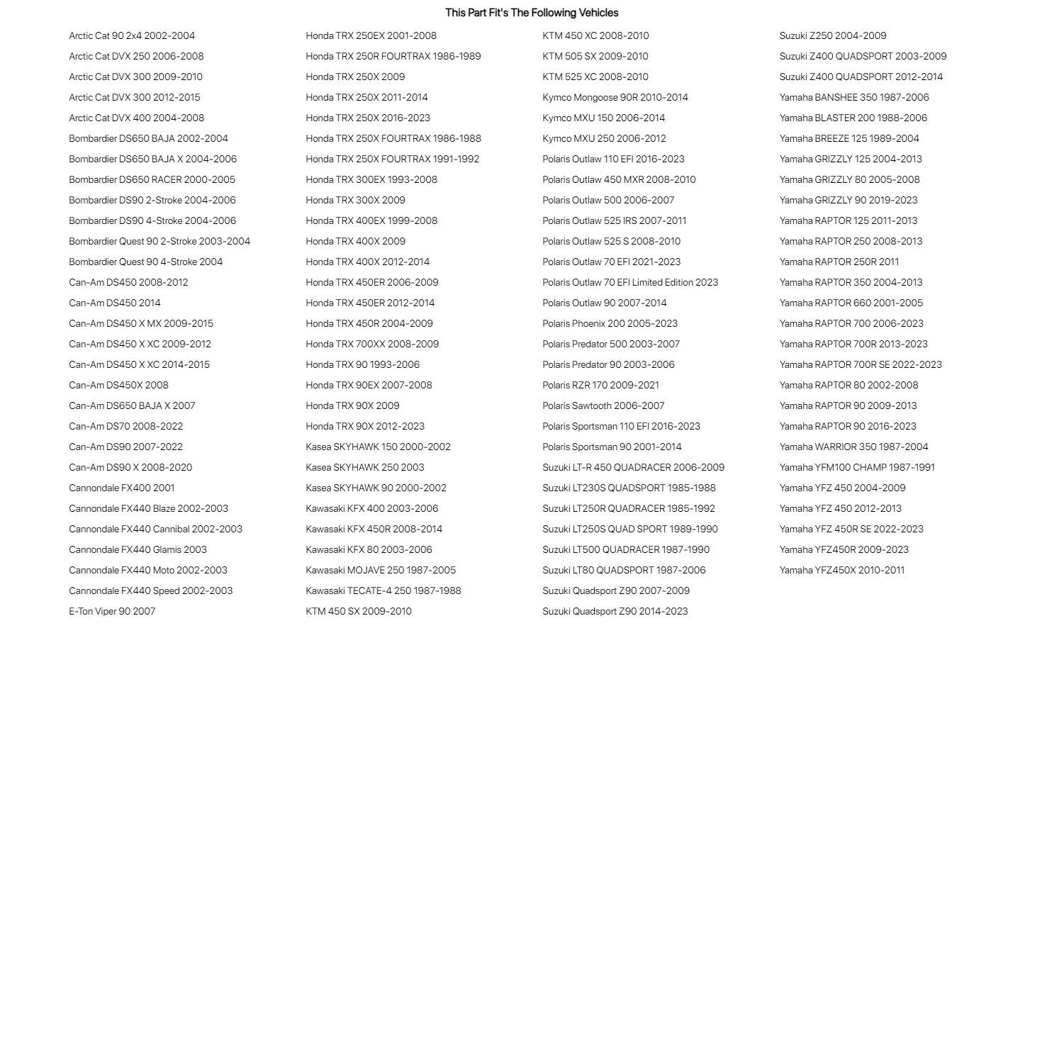 GBC Mini Master Tire 19x6-10 For YAMAHA GRIZZLY 80 2005-2008 | eBay