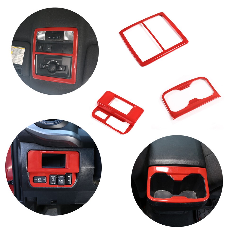 39PCS Red Interior Central Control Decorative Trim For Toyota Tacoma ...