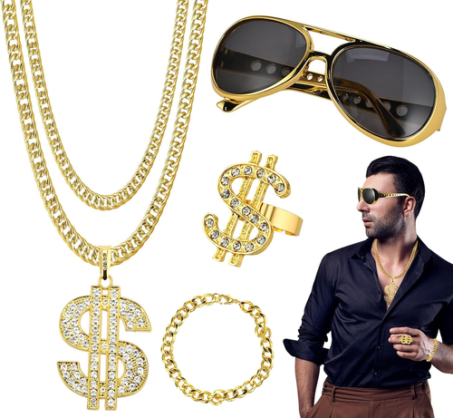 80S & 90S Hip Hop Costume Kit for Men Women- Old School Rapper Outfit ...