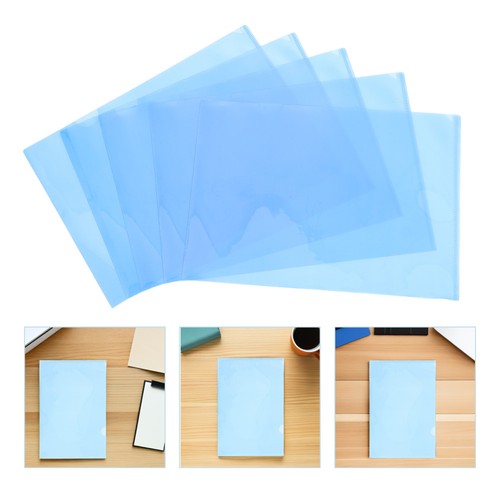 30 Pcs L Shaped File Jacket Plastic Project Pockets Document Sleeves ...