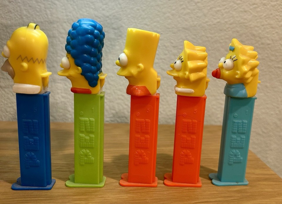 The Simpsons Pez Dispenser Set Homer Marge Bart Lisa Maggie Cartoon ...