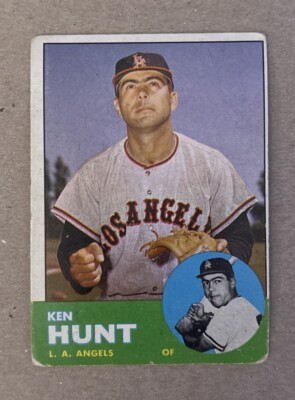 1963 Topps Baseball Ken Hunt Los Angeles Angels Card #207 | eBay