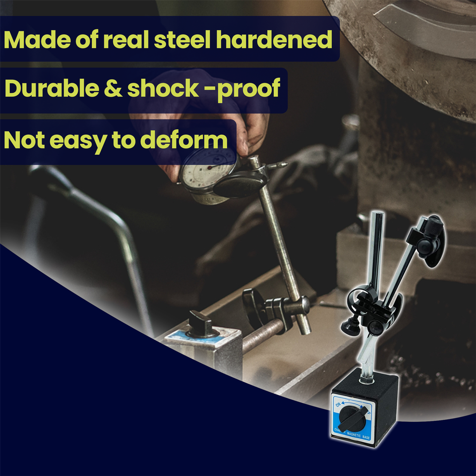 Dial Test Indicator DTI Gauge + Magnetic Base Stand Metric Precision ...