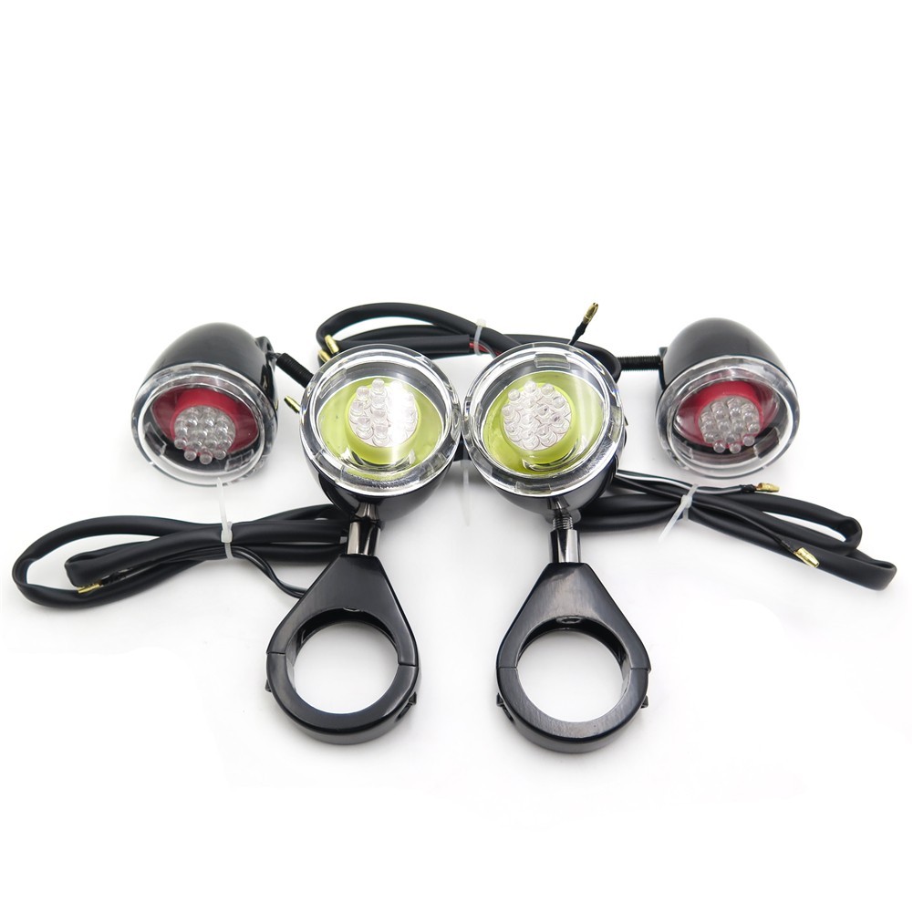 Motorcycle Turn Signals Kit For Harley Davidson Bullet Led 41Mm Clear ...