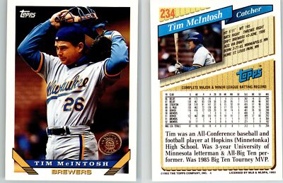Tim McIntosh 1993 Topps Inaugural Rockies Stamped #234 Brewers | eBay