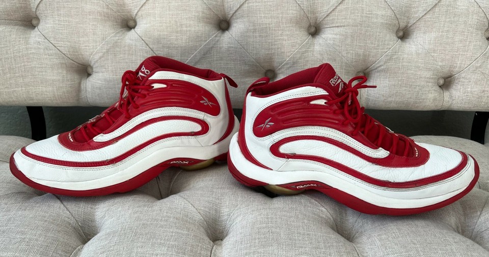 Reebok RED/WHITE Basketball Court Shoe SZ 13 VTG RB 007 FLU 4-559992A ...