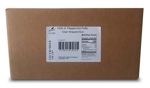 Soft Peppermint Candy Puff Mints Bulk, Individually Wrapped in Clear ...