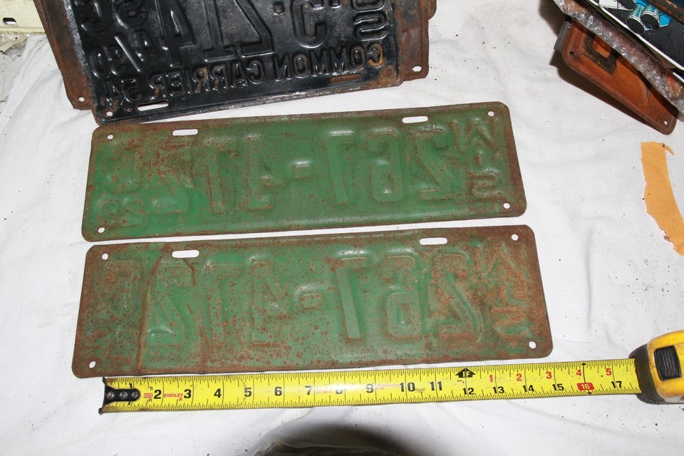 2x 1929 Wisconsin License Plate No. 267-472 Rare Vintage lowrider hot ...