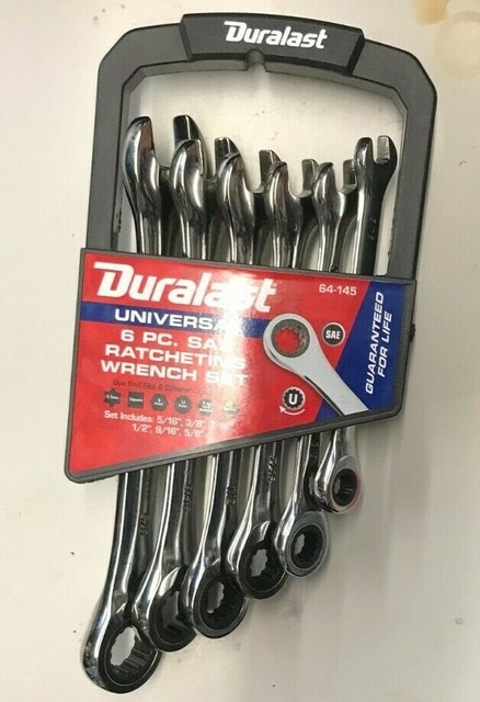 Duralast SAE Universal Ratcheting Wrench Set 6 Piece # 64-145 for sale ...