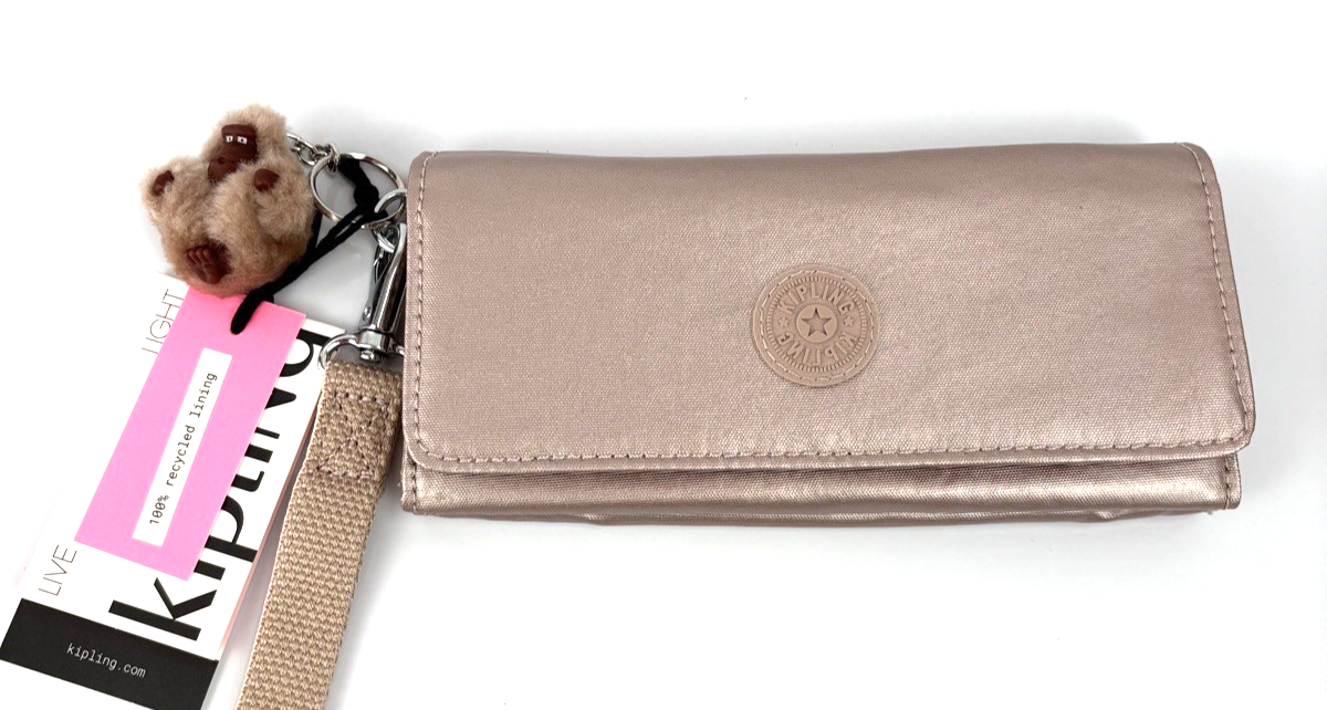 Kipling 'Rubi' Large Purse/Wallet /Wristlet - Quartz Metallic - New ...