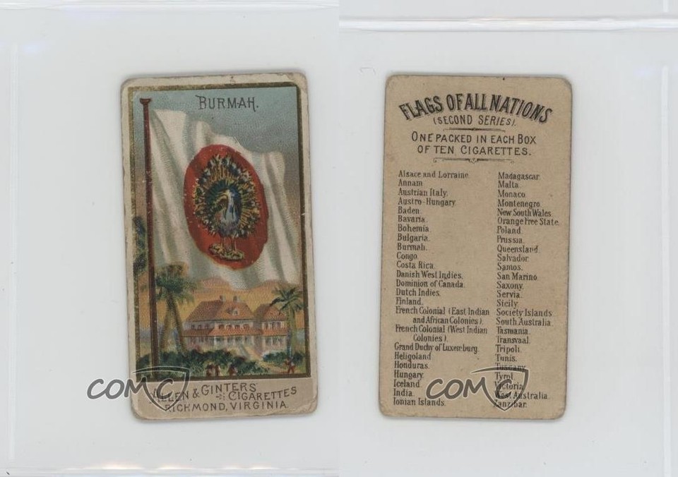 1890 Allen & Ginter Flags of all Nations Second Series Tobacco N10 ...