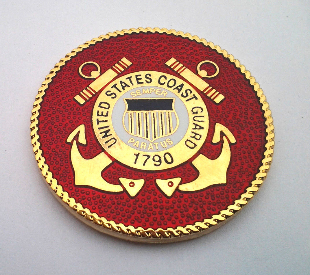 UNITED STATES COAST GUARD (LARGE ROUND 1-1/2") Military Hat Pin 16275 ...