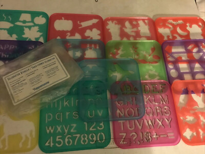 Vintage Tupperware Tuppertoys Stencil Art Set 13 Alphabet Shapes ...