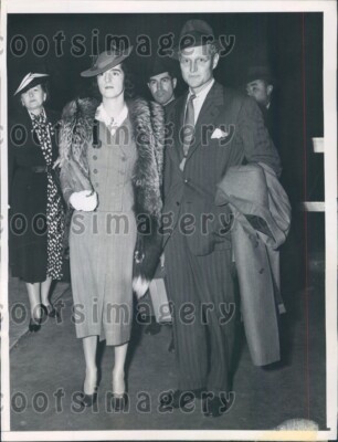 1938 Col Francis Warren Pershing w Wife Son of General John Press Photo ...