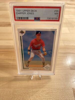 1991 Chipper Jones ROOKIE #55 PSA 7 NM BRAVES HOF | eBay