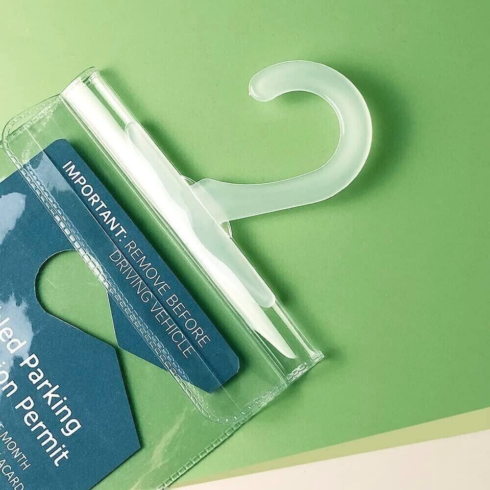 Handicap Placard Holder Disabled Parking Permit Protector Mirror Hang ...