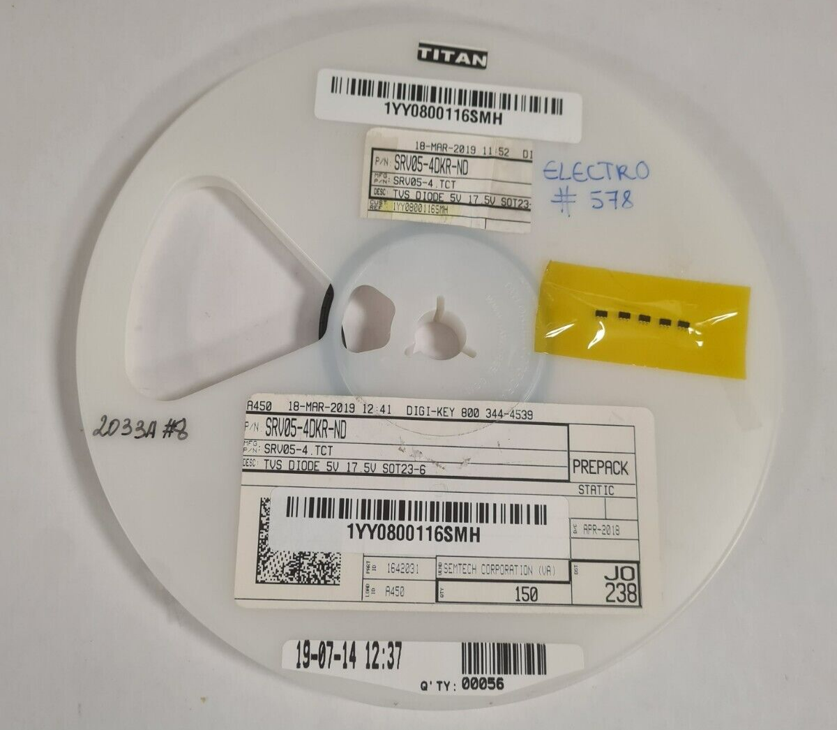 SRV05-4DKR-ND Tvs Diode 5VWM 17.5VC SOT23-6 Semtech Corporation 56 ...