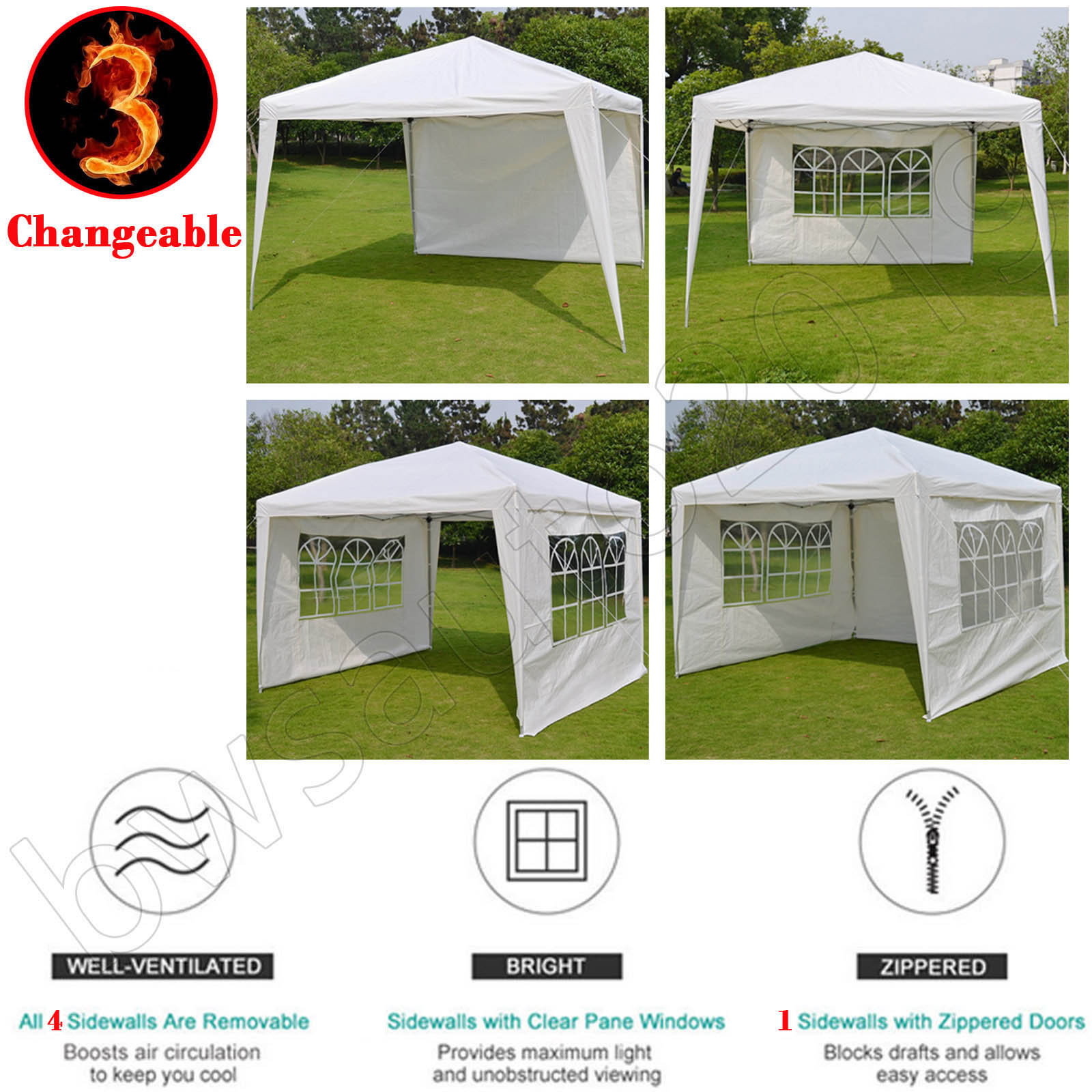 Gazebos With Sides Gazeebo Party Tent Events Shelters Waterproof ...