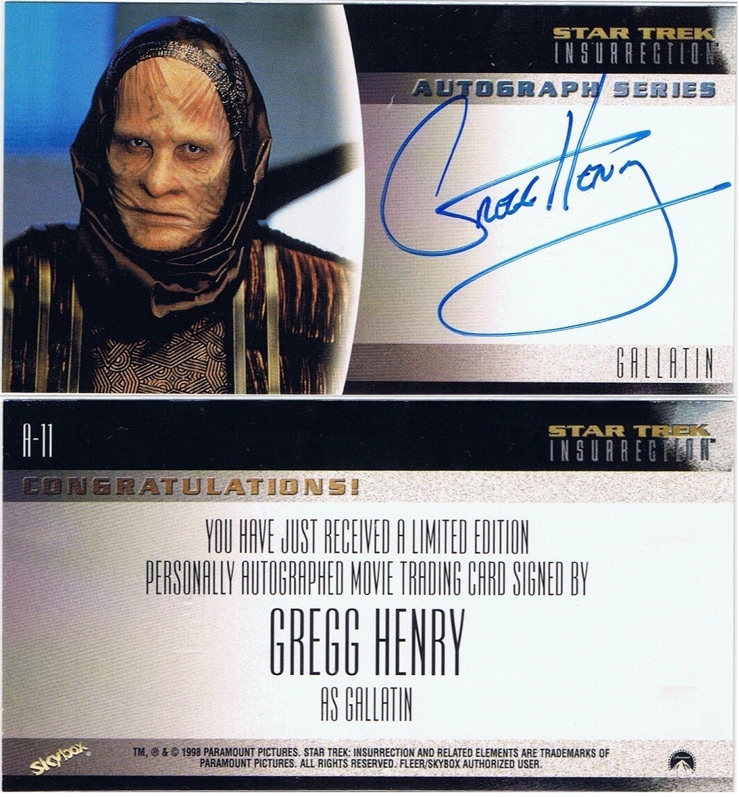 Gregg Henry Autograph card. See the pics/listing for the set it comes ...