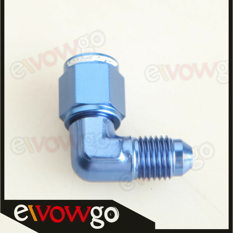 4AN -4AN AN4 90 Degree Female To Male Fittings Adapter Aluminum Blue ...