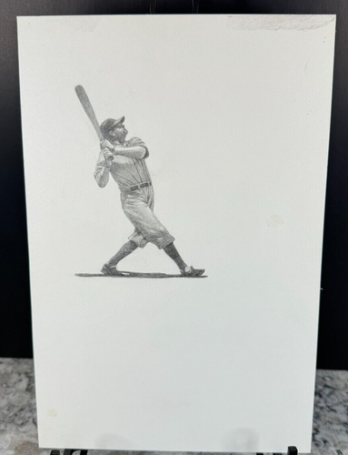 Vintage Babe Ruth Pencil Drawings Original Artwork by Don R. Tate | eBay