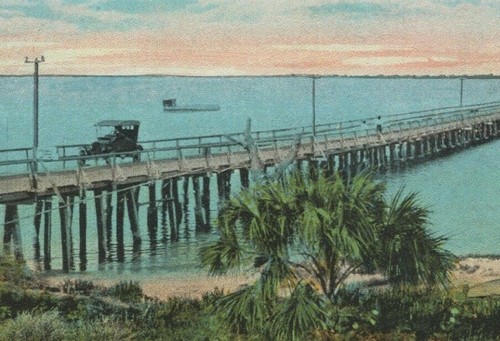 1920s Two Mile Bridge Clearwater Beach Clearwater Florida auto WB ...