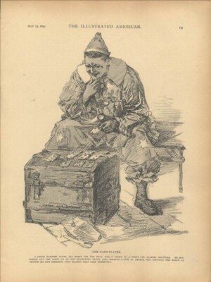 1891 Vintage Circus Clown Pencil Drawings Arthur Jule Goodman ...