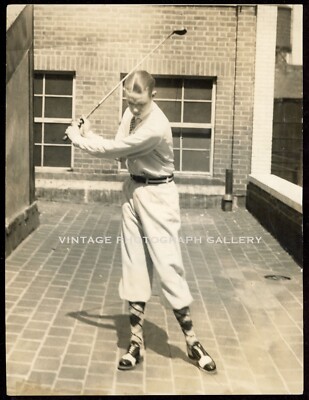 Antique Sports Photo Golfer With Fancy Socks & Shoes Golf 1925 Fashion ...