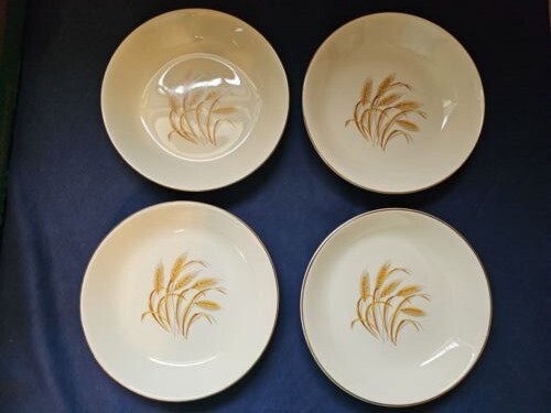 FOUR Vintage Wheat Pattern Bowls 7 1/2 inch diameter Unmarked | eBay