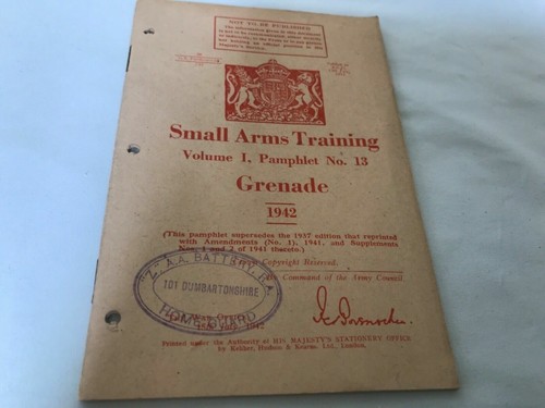 SCOTTISH "Z" AA ROCKET BATTERY GRENADES WW2 MANUAL | eBay
