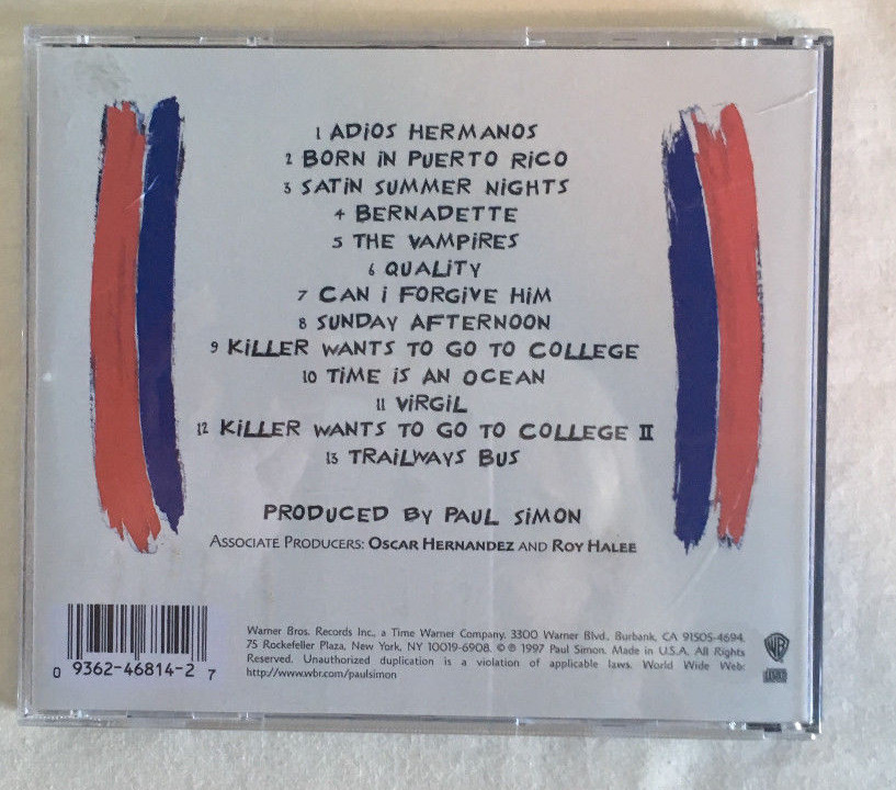 Paul Simon Songs from the Capeman CD 1997 Warner Brothers 93624681427| eBay