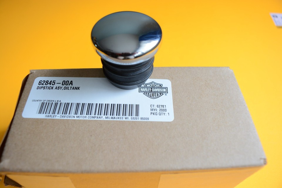 HARLEY NEW OEM CHROME OIL TANK DIPSTICK SMOOTH SOFTAIL 00-17 USA MADE ...