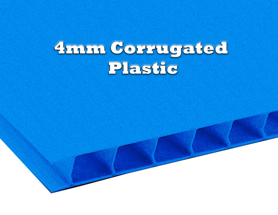 4mm Corrugated Plastic Sheets 18x24 24x36 24x48 36x36 Many Colors ...