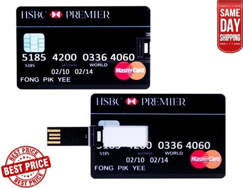 HSBC Amex Mastercard Visa Credit Card USB 2.0 Flash Drive Memory ...