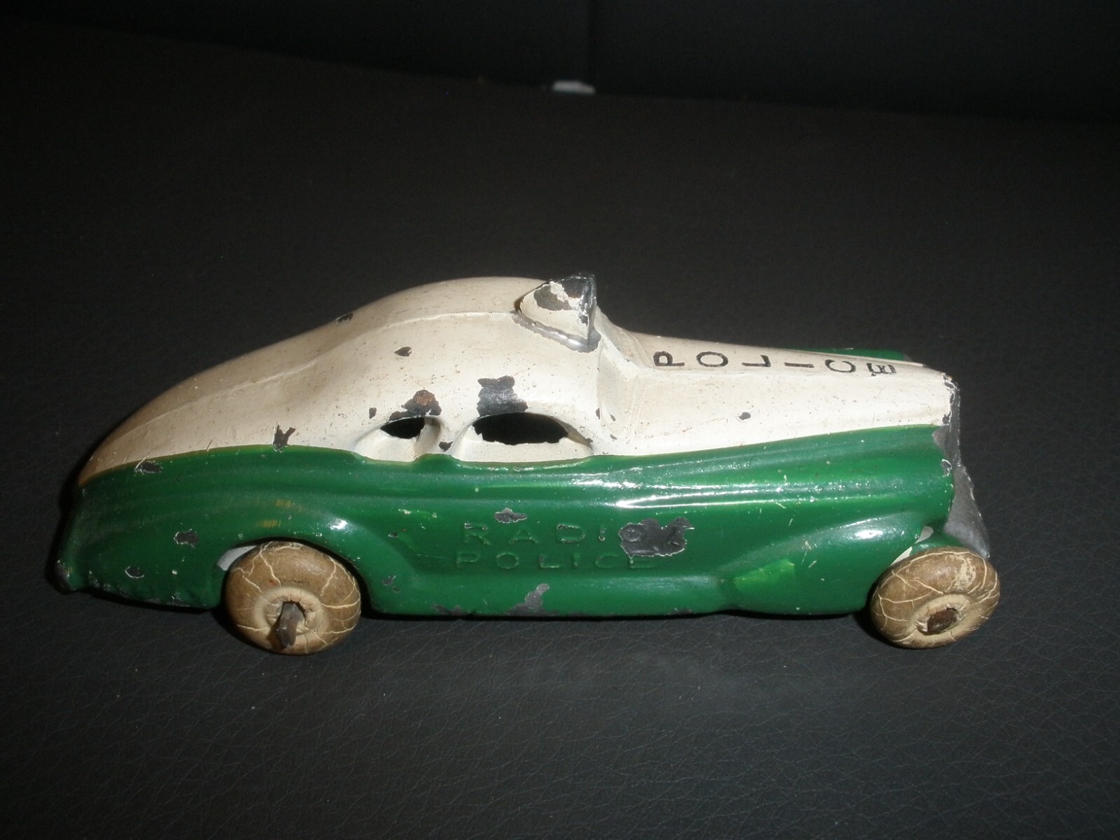 RARE Green & White Police Car Metal Diecast 3.5" long (T13) | eBay