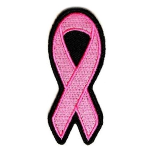 PINK RIBBON IRON ON PATCH 3" Breast Cancer Awareness Sew Embroidered ...