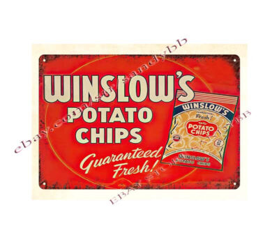 Winslow's potato chips metal tin sign hanging home decor accents | eBay