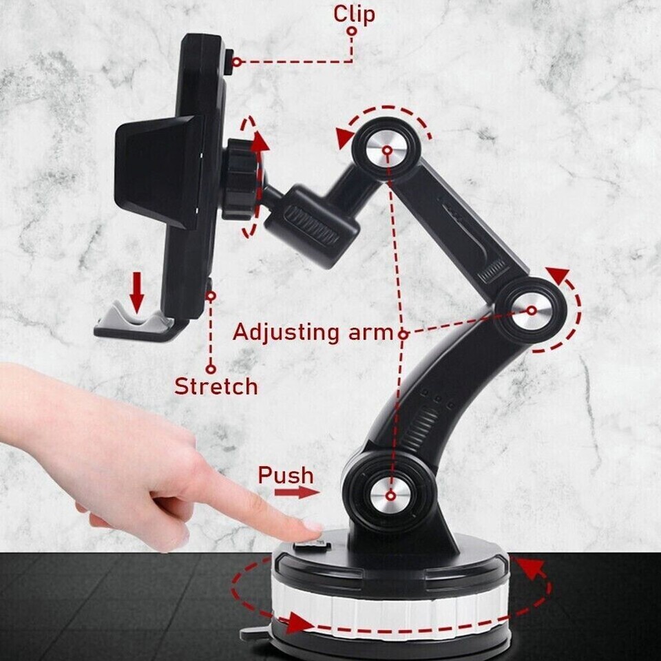 Car Phone Holder 360° Rotatable Suction Dashboard Windscreen Support GPS Mount | eBay