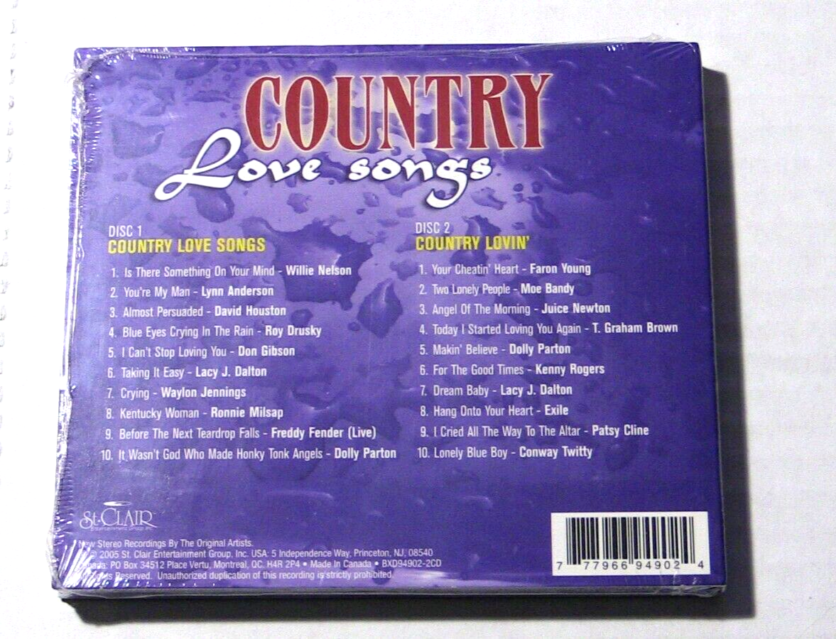 Country Love Songs - 2CD set. Dolly Parton. W Nelson, Jennings, Conway ...