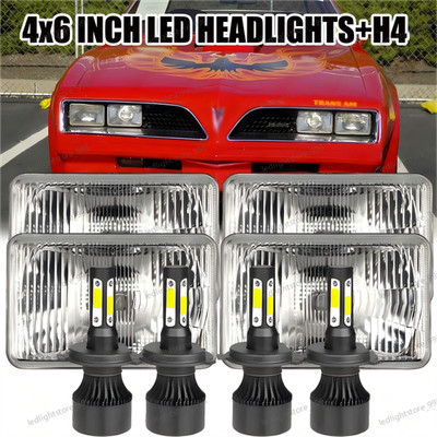 For Pontiac Firebird Trans AM 1977 1978 1979 1980 1981 4x6" LED ...