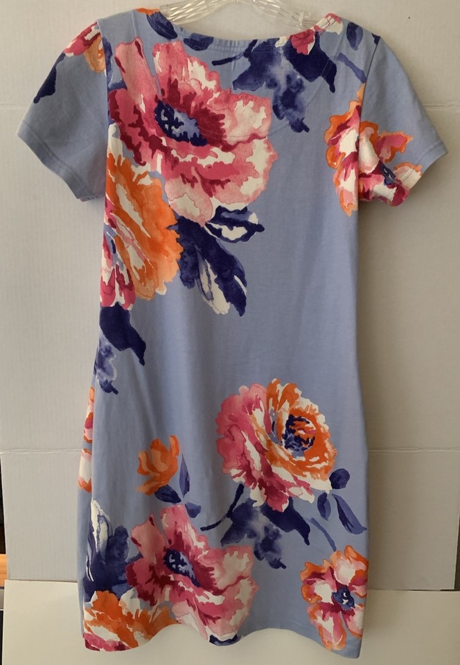 Women's Joules Short Sleeve Dress Blue Floral Size 6 | eBay