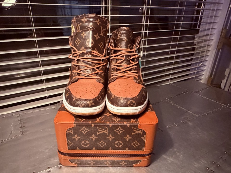 Authentic RARE SAMPLE Louis Vuitton Off-White Air Jordan 1 Sz 13 w/ LV ...