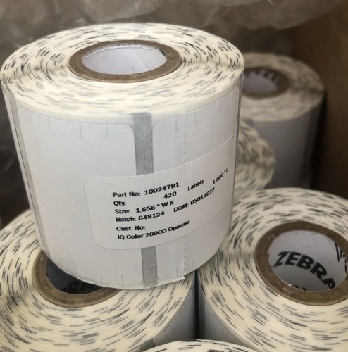Zebra-10024791- (20 Rolls/420Labels) 1.66”x1.00”-IQ Color 2000D Opaque ...