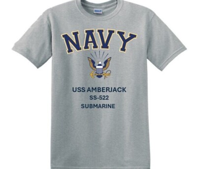 USS AMBERJACK SS-522* SUBMARINE*NAVY EAGLE*SHIRT. OFFICIALLY LICENSED ...