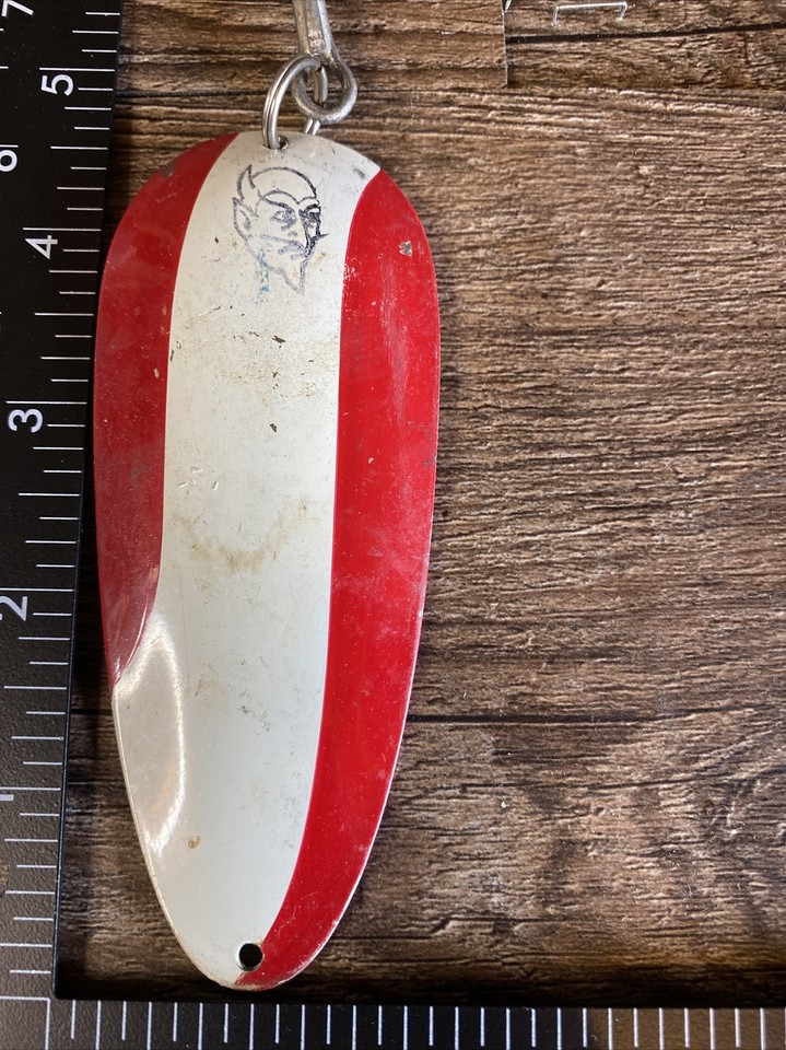 Eppinger Huskie Junior Silver Spoons RED WHITE USA MADE Large Dardevle ...