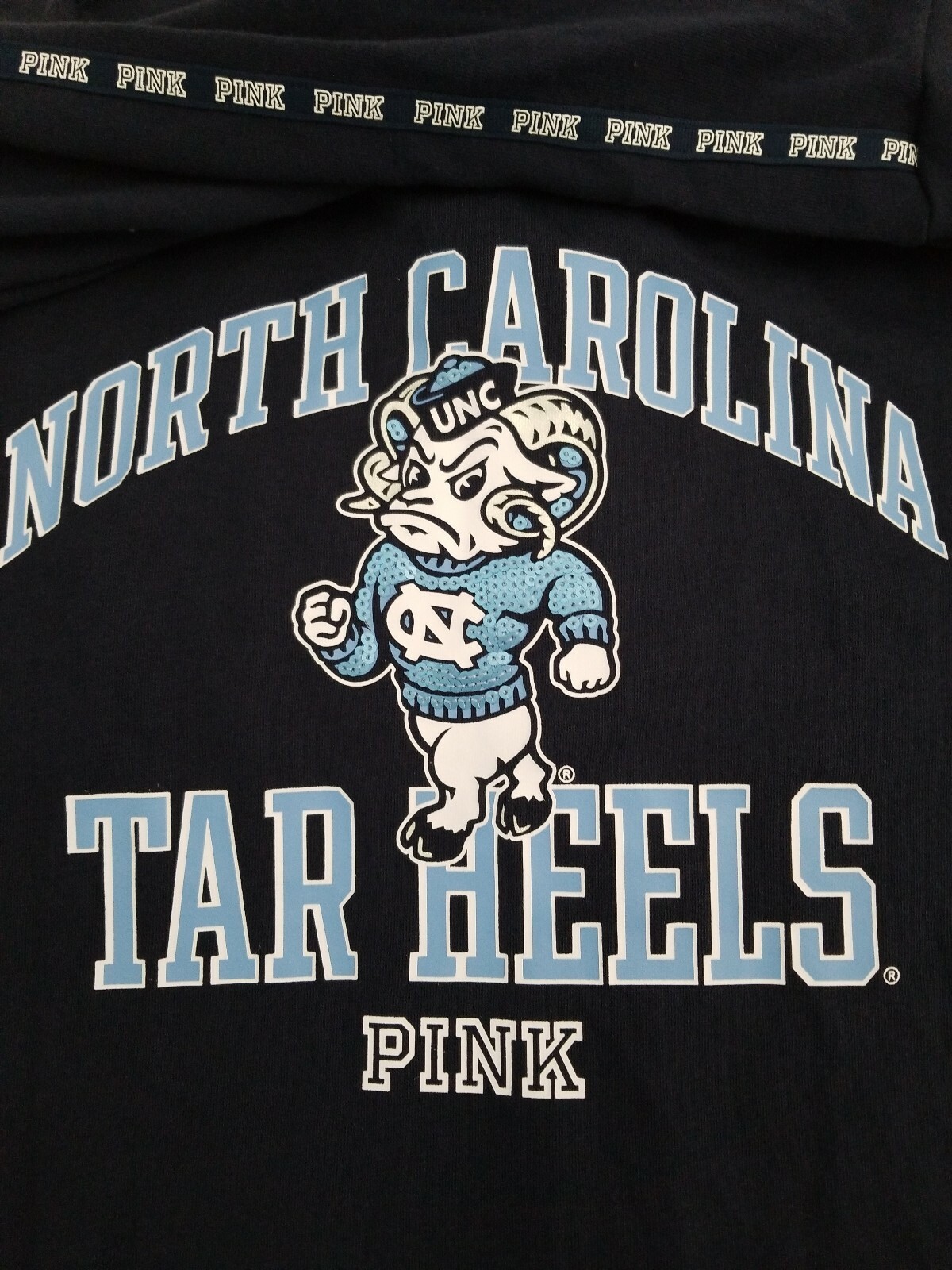 VICTORIAS SECRET PINK COLLEGIATE COLLECTION HOODIE GRAPHICS BLUE SMALL ...