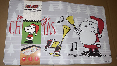 PEANUTS SNOOPY CHRISTMAS Anti-Fatigue Padded Kitchen Mat 18x30 New | eBay