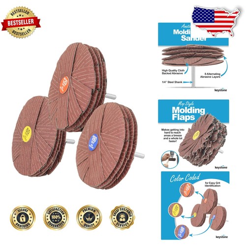 Drill Compatible 4" Sanding Mop Set - Flap Wheels for Smooth Wood ...