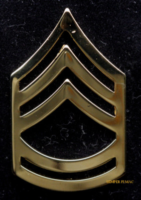 US ARMY SERGEANT FIRST CLASS E-7 GOLD COLLAR LAPEL HAT PIN SFC UP VET ...
