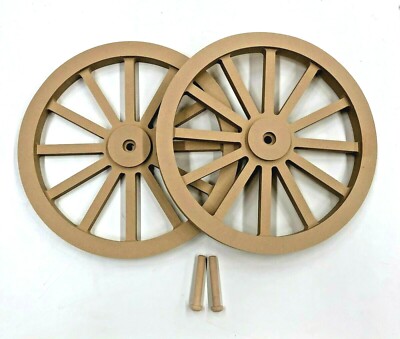 WAGON & CANNON WHEELS - 9 Inch Diameter MDF - miniature wood civil war ...